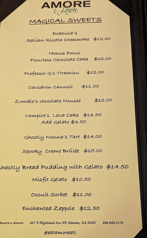 Amore e Amore Restaurant Menu – Experience Authentic Italian Cuisine in ...